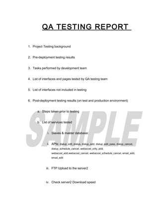 Work Example(Testing Report) | PDF