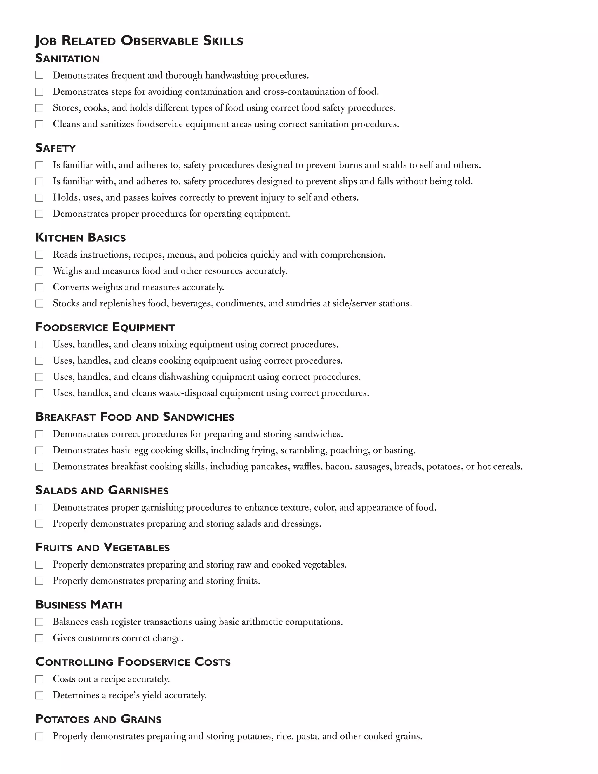 Work Exp Checklist | PDF