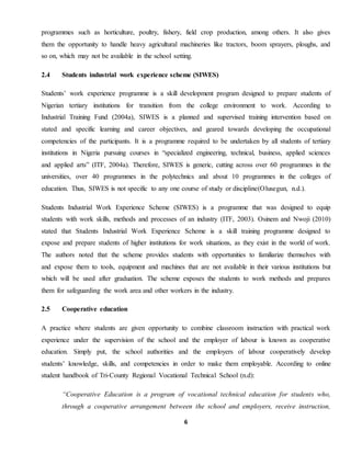 WORK EXPERIENCE DESIGNS IN AGRICULTURAL EDUCATION: CONCEPTS AND ...