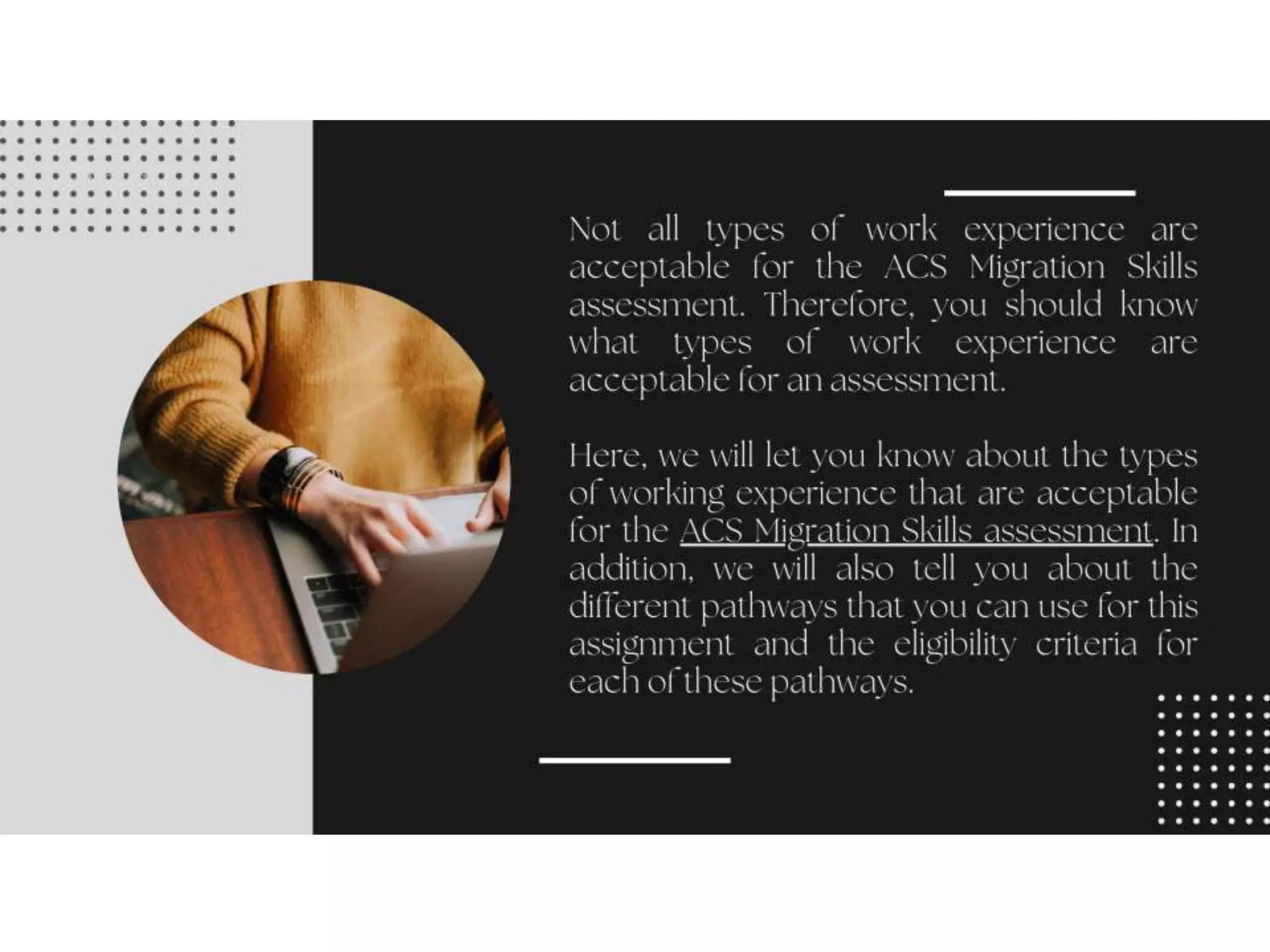 Work Experience For ACS Migration skills assessment | PPT