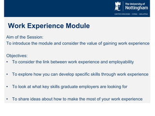 Work experience introductory workshop 1 Kevin Lim | PPT