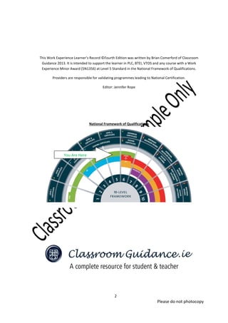Work Experience Level 5 Learner's Record | PDF