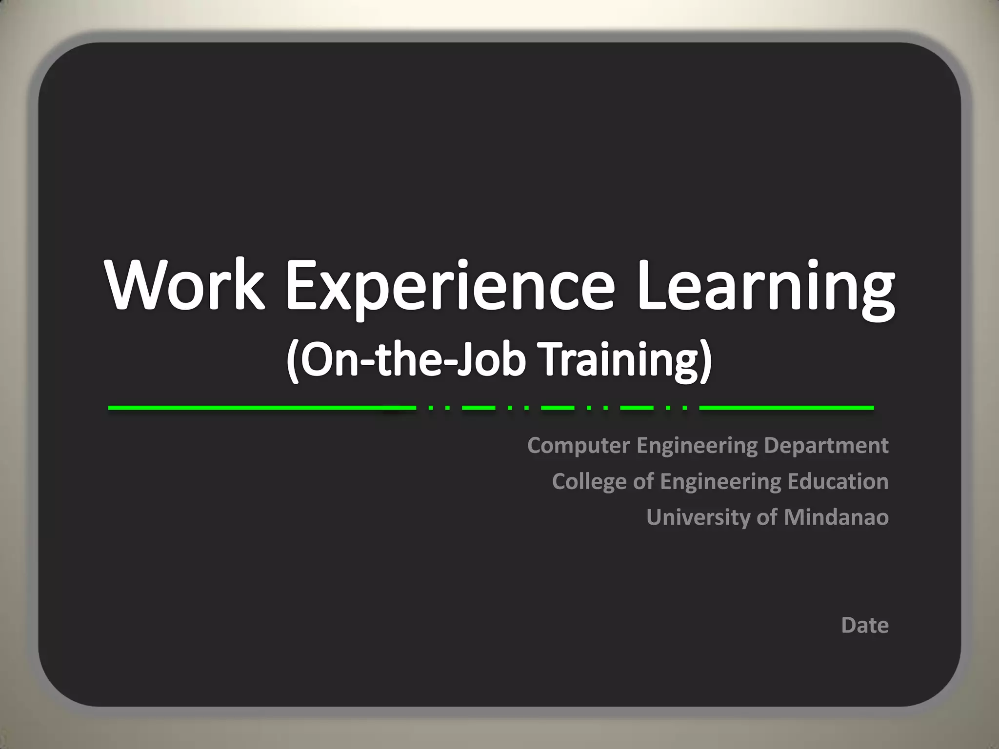 Work experience learning | PPT