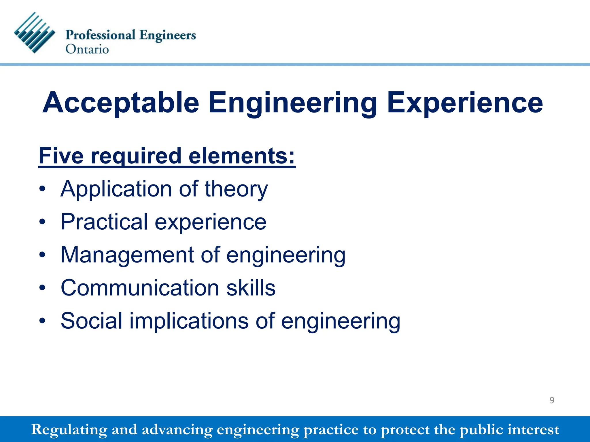 PEO's engineering Work Experience Overview | PPT