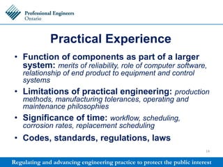 PEO's engineering Work Experience Overview | PPT