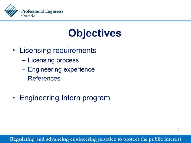 PEO's engineering Work Experience Overview | PPT