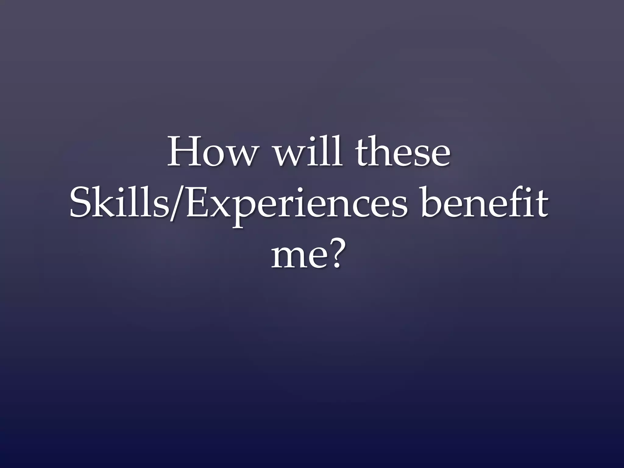 Work experience & Skills Presentation | PPTX