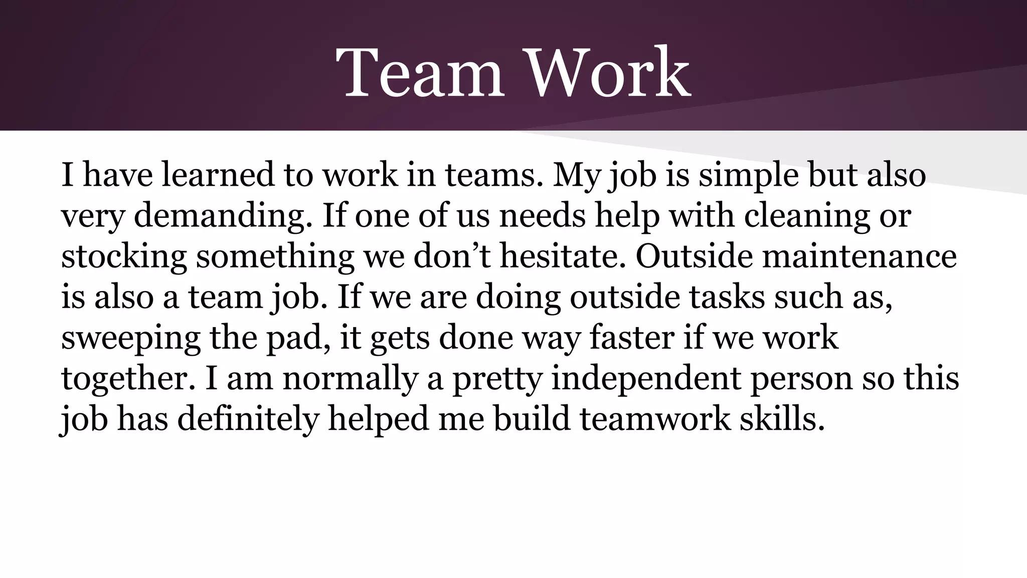 Work experience project | PDF