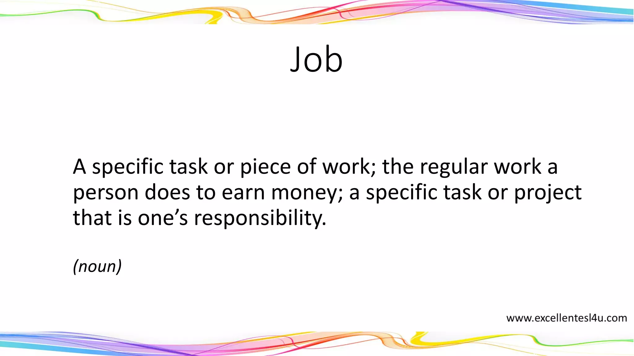 ESL work flashcards | PPT