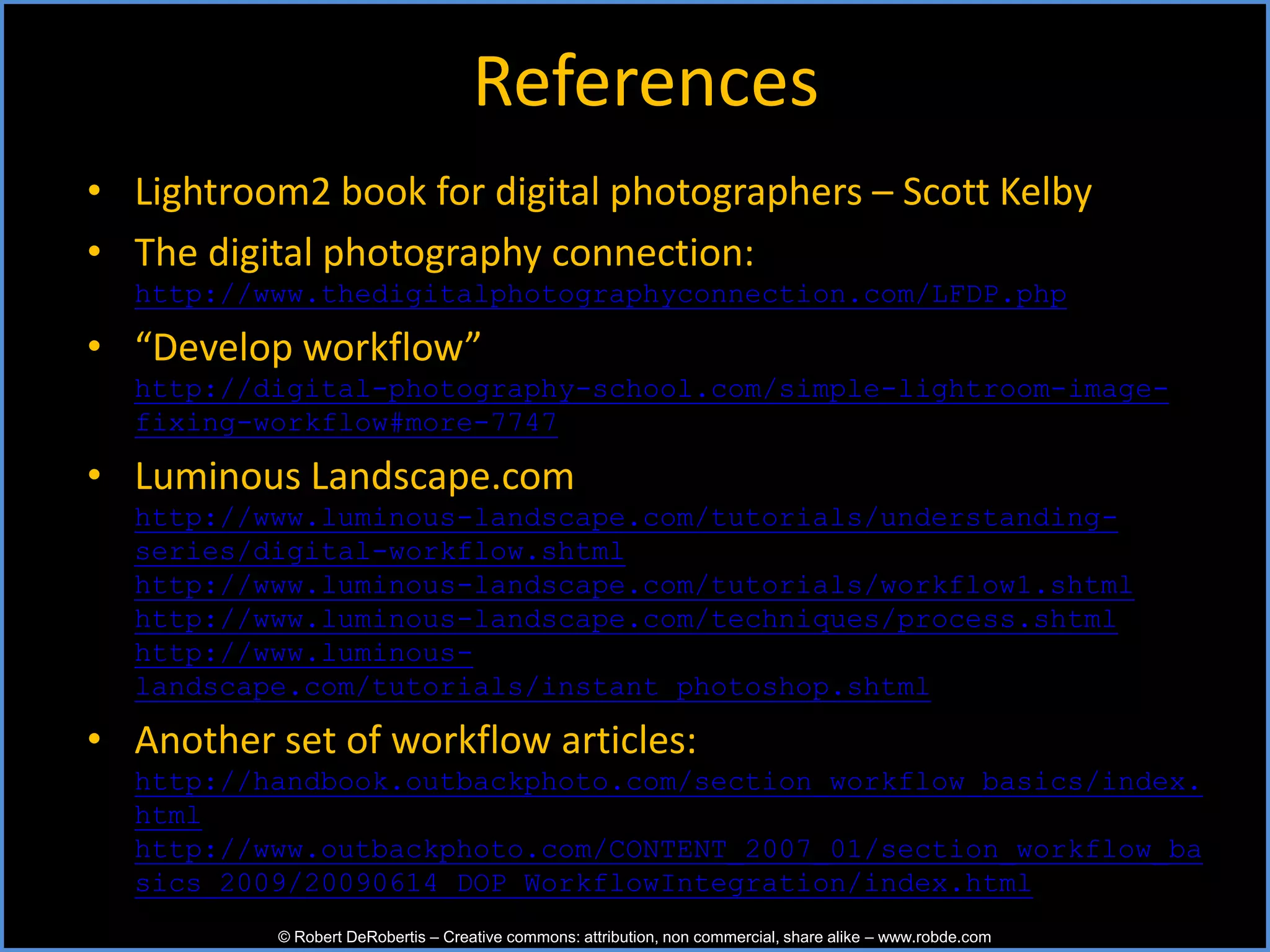 Creating your own photographic workflow | PDF