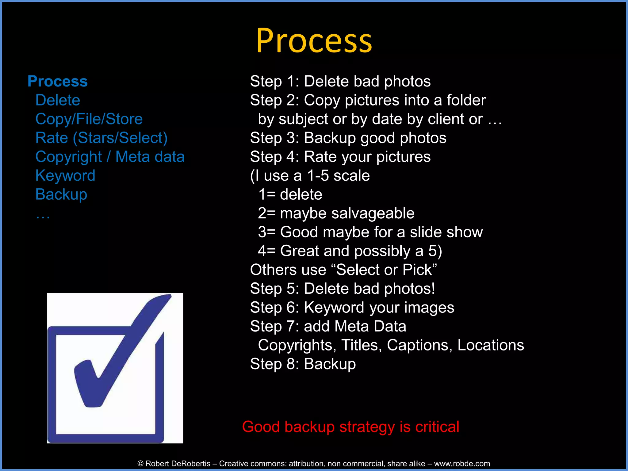 Creating your own photographic workflow | PPT
