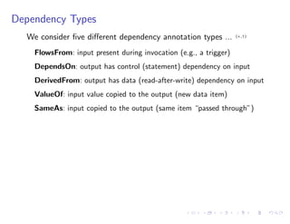 Validation and Inference of Schema-Level Workflow Data-Dependency Annotations | PPT