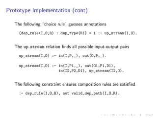 Validation and Inference of Schema-Level Workflow Data-Dependency Annotations | PPT
