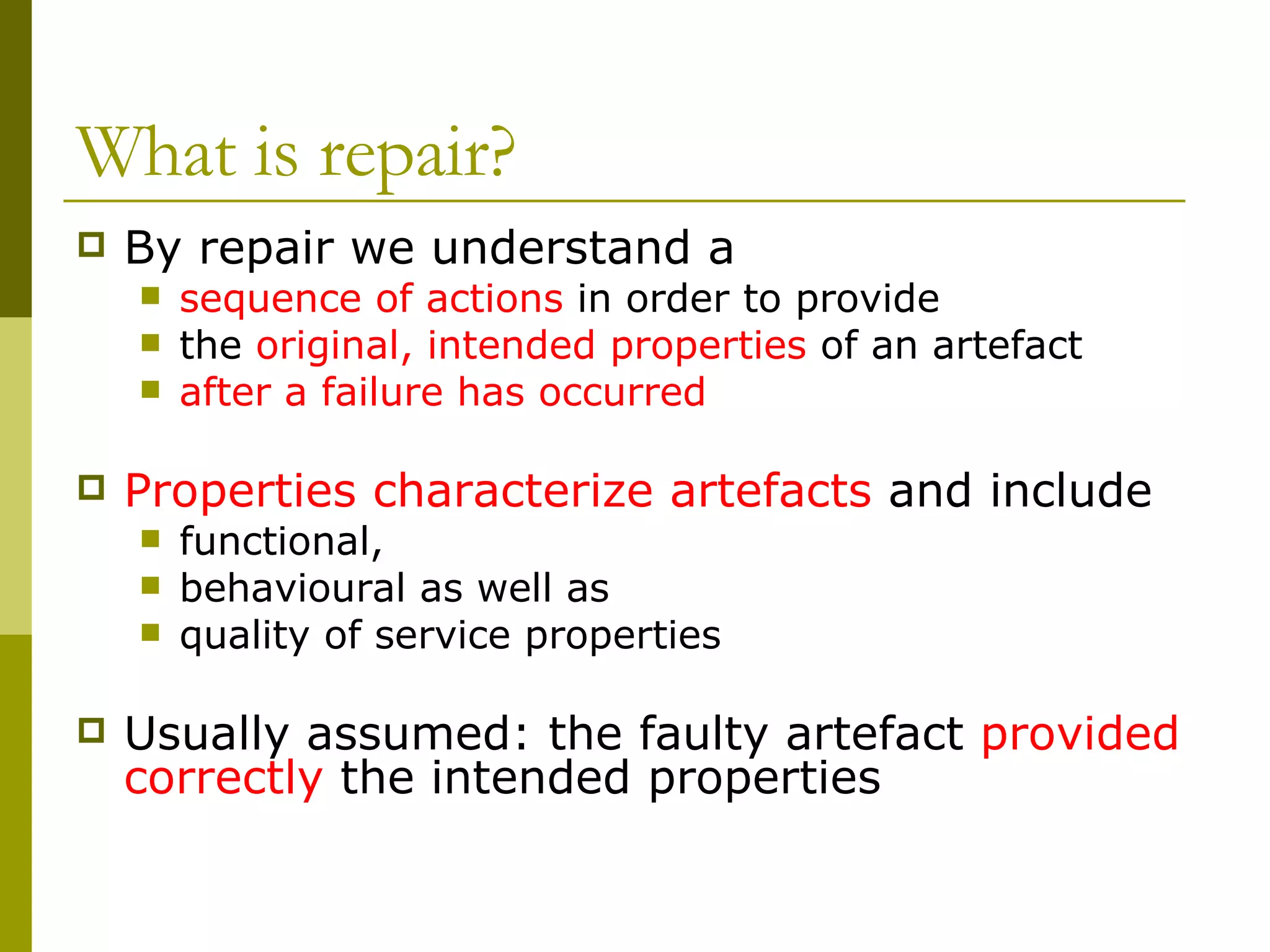 Workflow repair | PPT