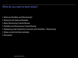 Workflow, Revisioning and Rules in Drupal | PPT | Resume Writing and Advice | Job Search