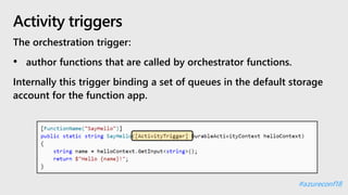 Workflow as code with Azure Durable Functions | PDF | Web Development | Internet