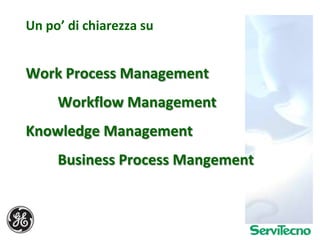 Proficy Workflow customer presentation Italian | PPT