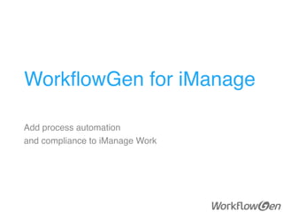 Workflowgen for iManage | PDF | Computer Software and Applications | Computing