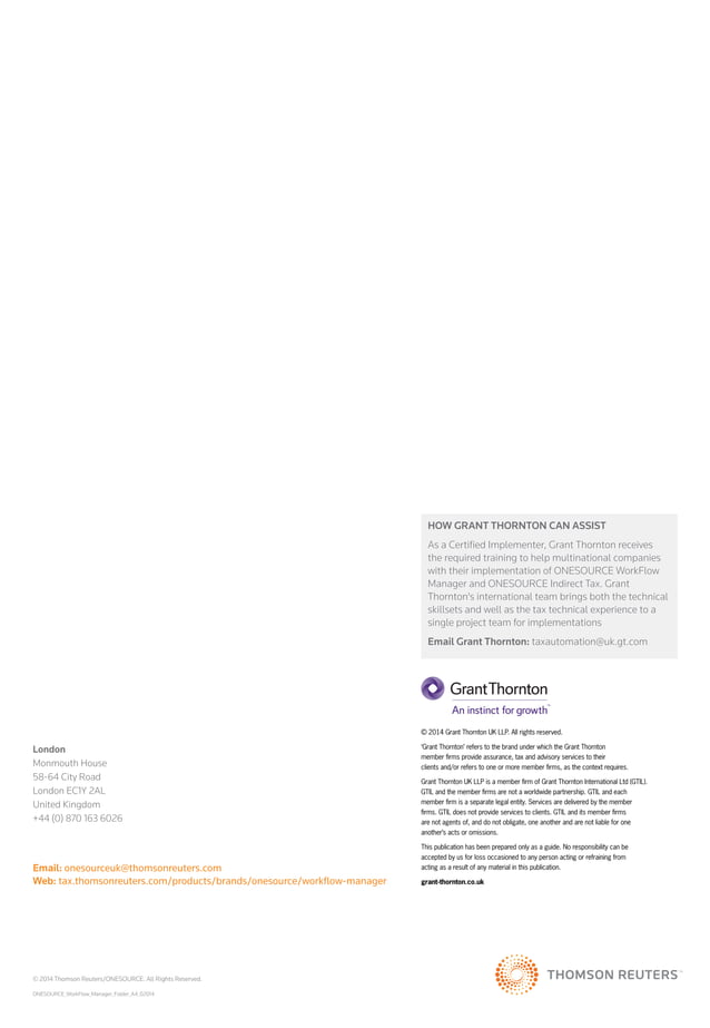 ONESOURCE Workflow Manager - Grant Thornton | PDF