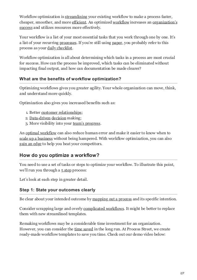 Workflow Optimization: The Ultimate Guide to Process Improvement | PDF ...