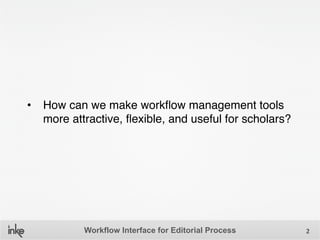 Workflow Interface for Editorial Process | PPTX