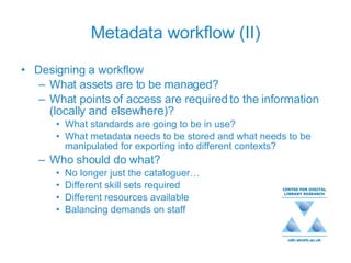 Workflows and Metadata Quality | PPT | Information Services Industry ...