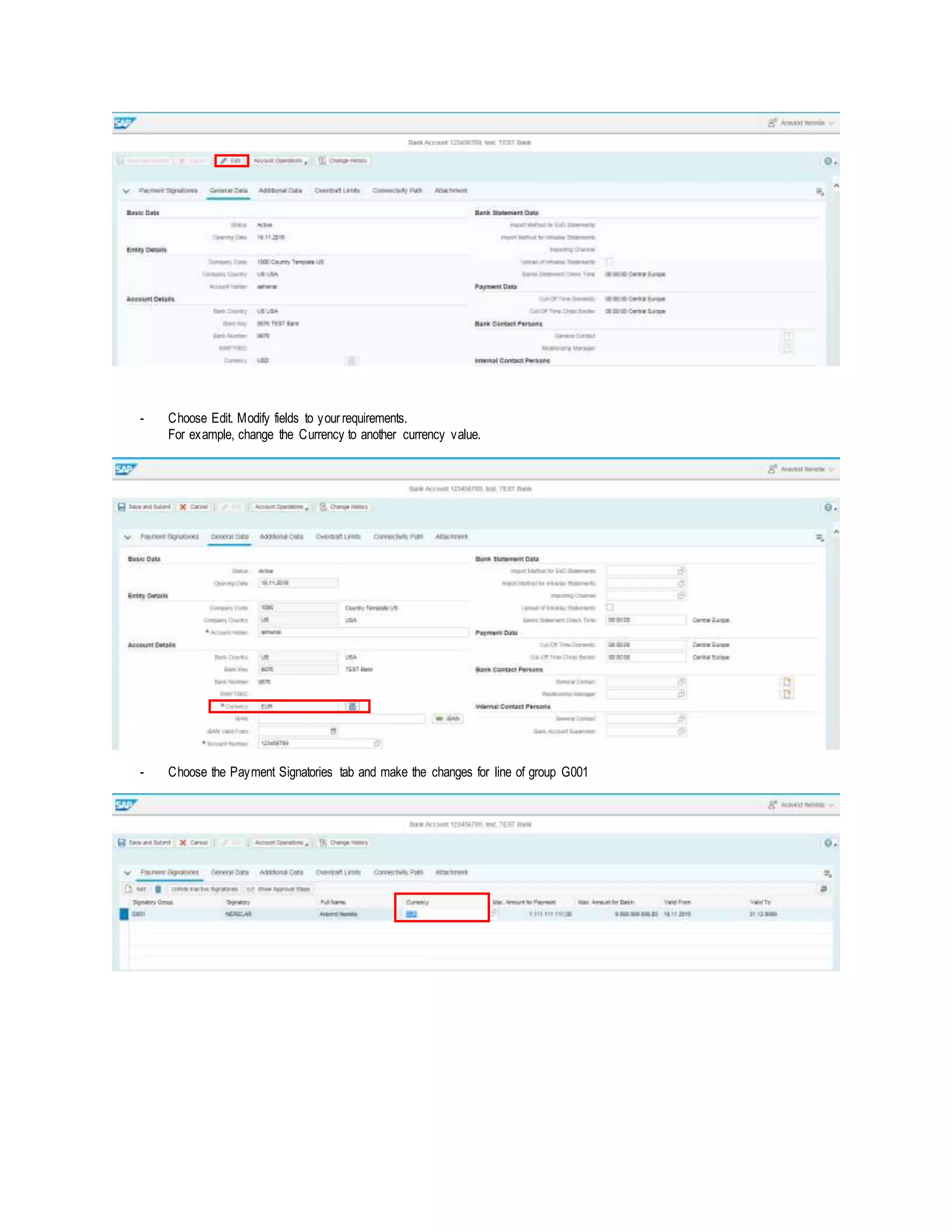 S/4 HANA Cash Management - Change Bank Account | DOCX | Business ...