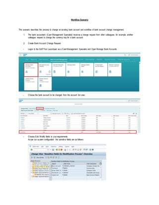 S/4 HANA Cash Management - Change Bank Account | PDF