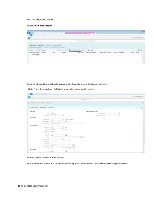 Bank Account Management - Creation of new bank account request | DOCX