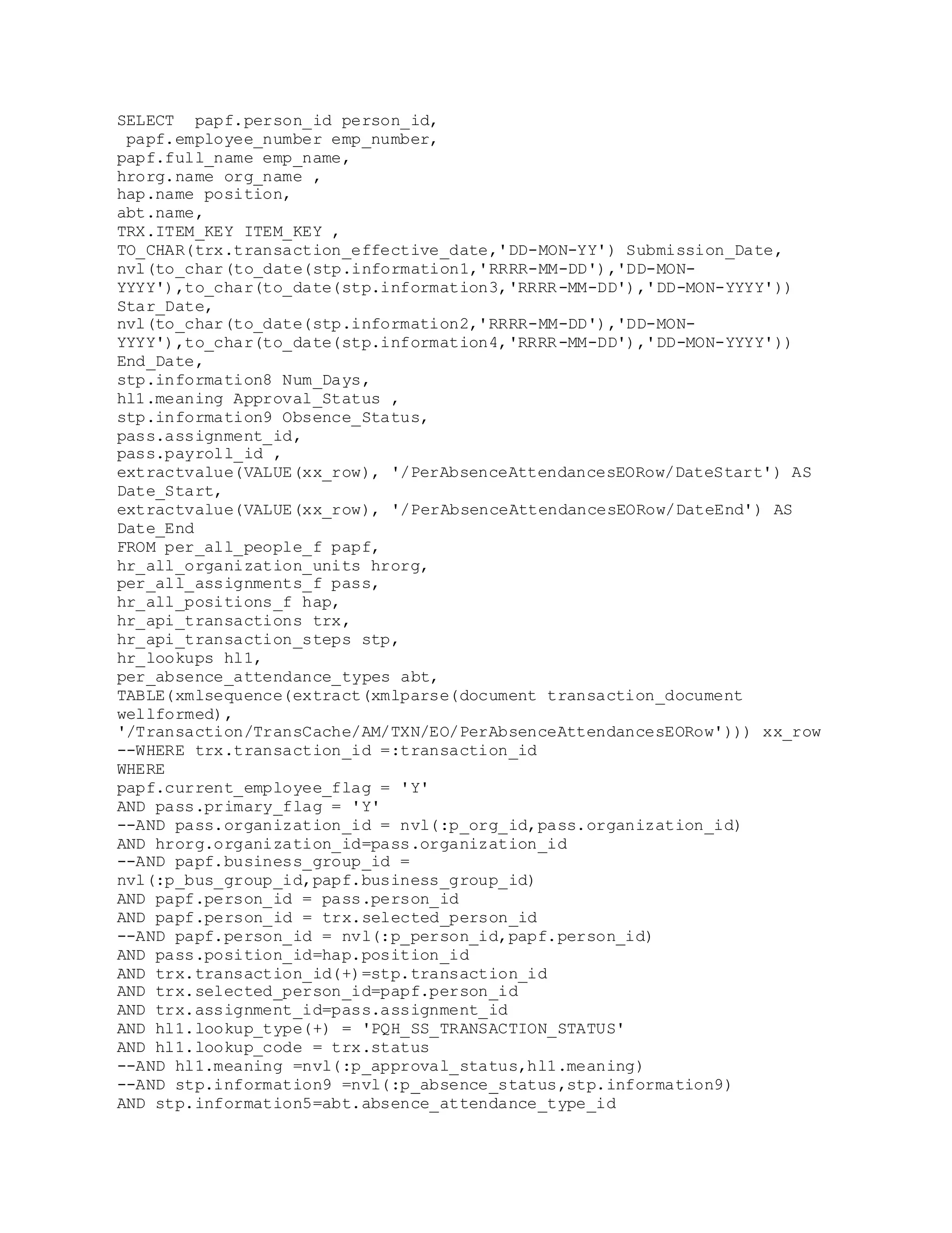 Absence Work flow query | DOCX
