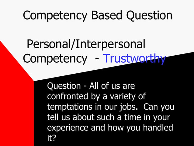 Competency Based Selection Presentation | PPT