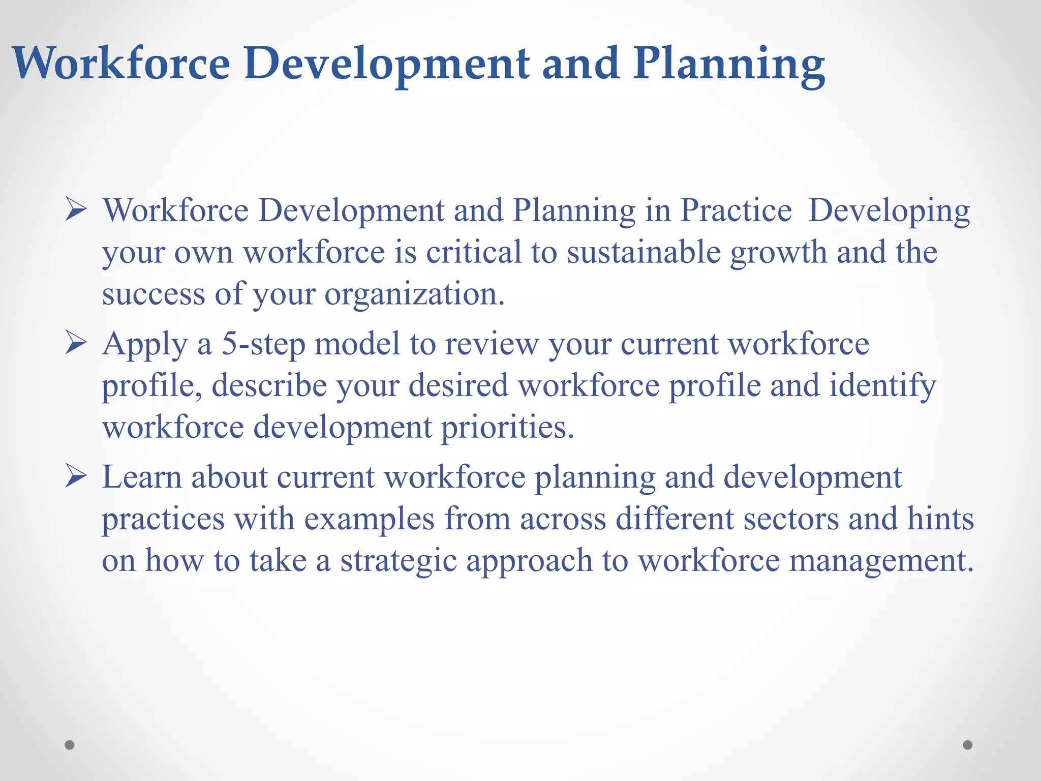 Workforce planning Development, resources and tools | PPT