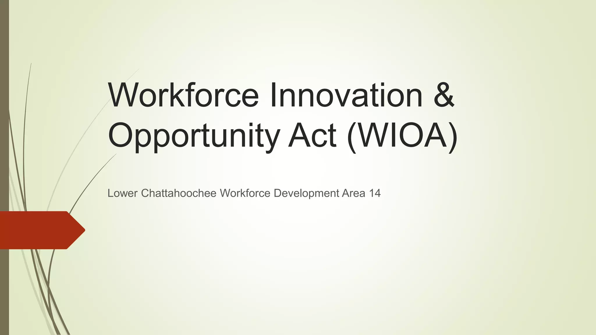 Workforce Innovation and Opportunity Act Presentation | PPT