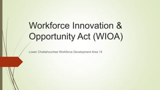 Workforce Innovation and Opportunity Act Presentation | PPT