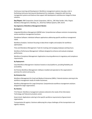 Workforce Management Market Forecast and Opportunities, 2033 | PDF