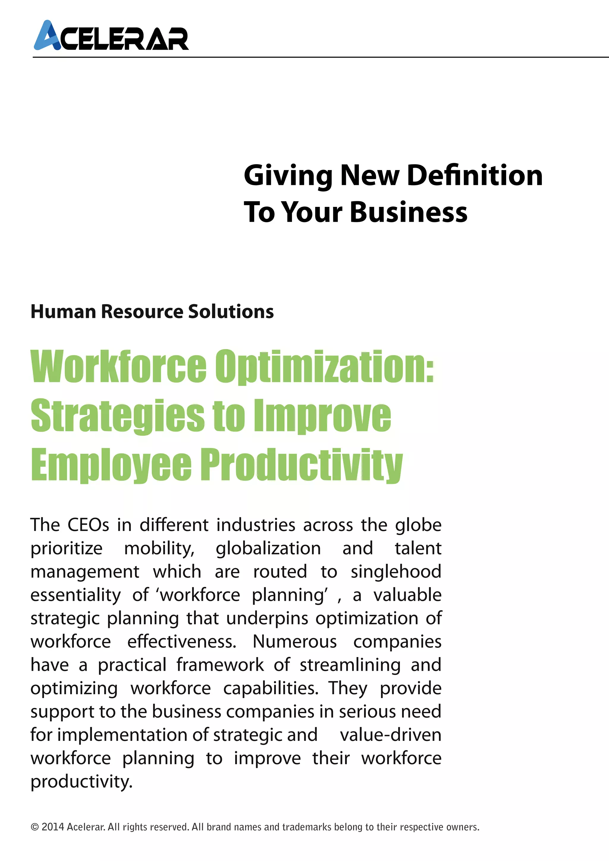 Workforce optimization strategies to improve employee productivity | PDF