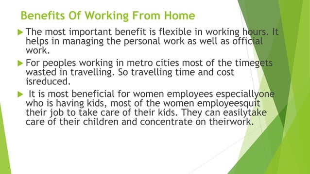Work from home: Benefits and challenges | PPTX | Remote Working | Careers