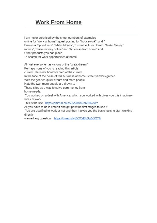 Work From Home | PDF