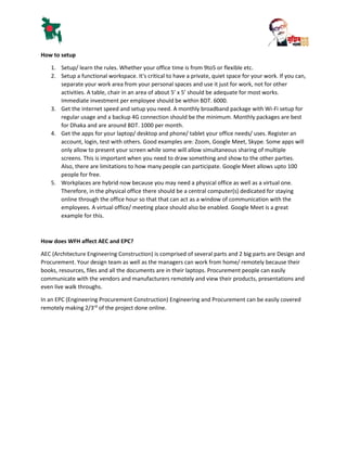 Work From Home (WFH) | PDF