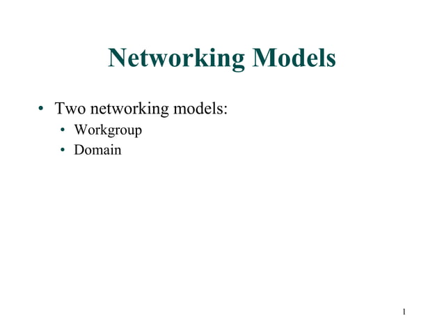 Workgroup vs domain | PPT