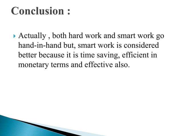 Work hard vs smart work | PPTX