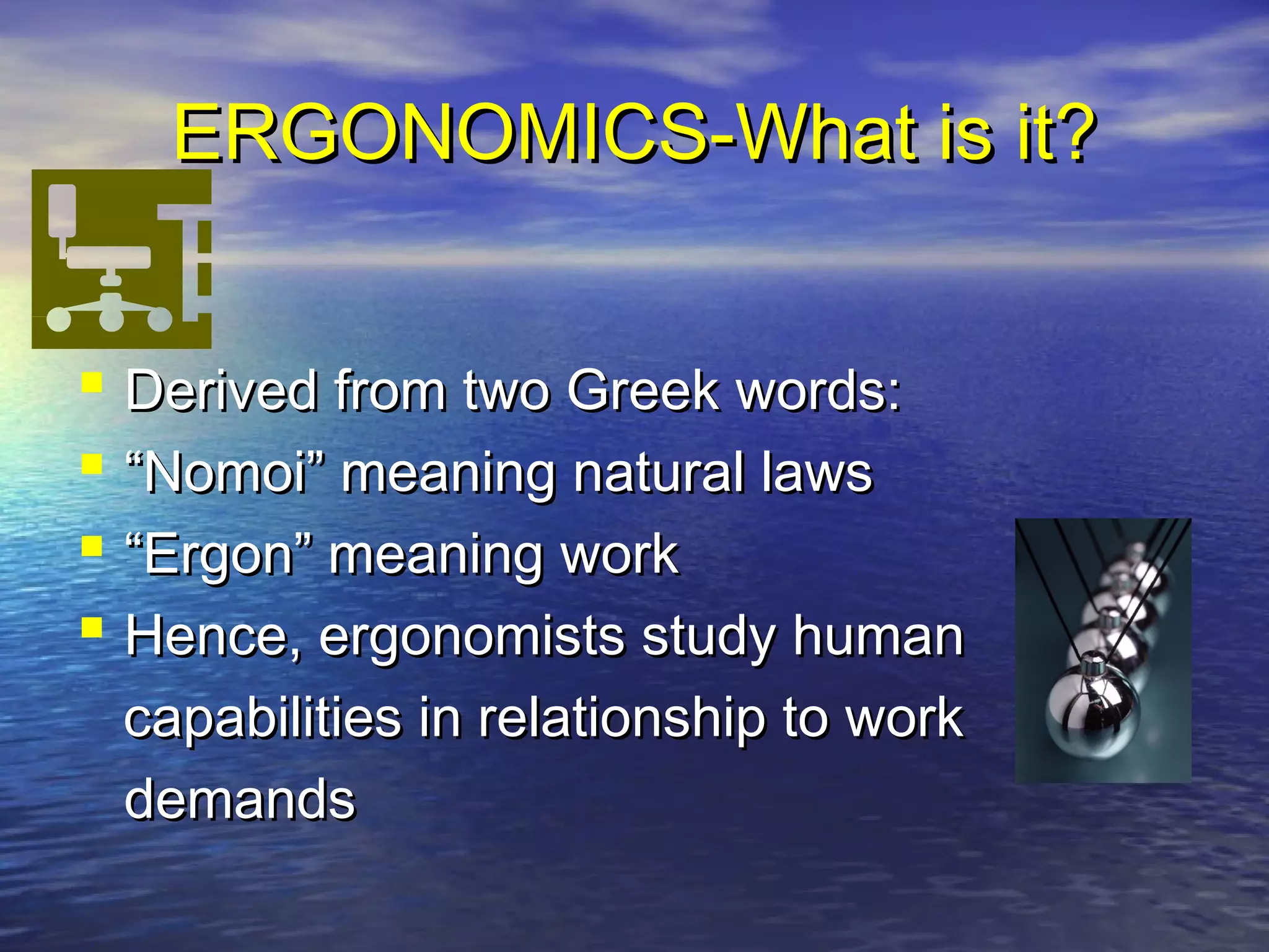 Work & health management - ergonomics | PPT