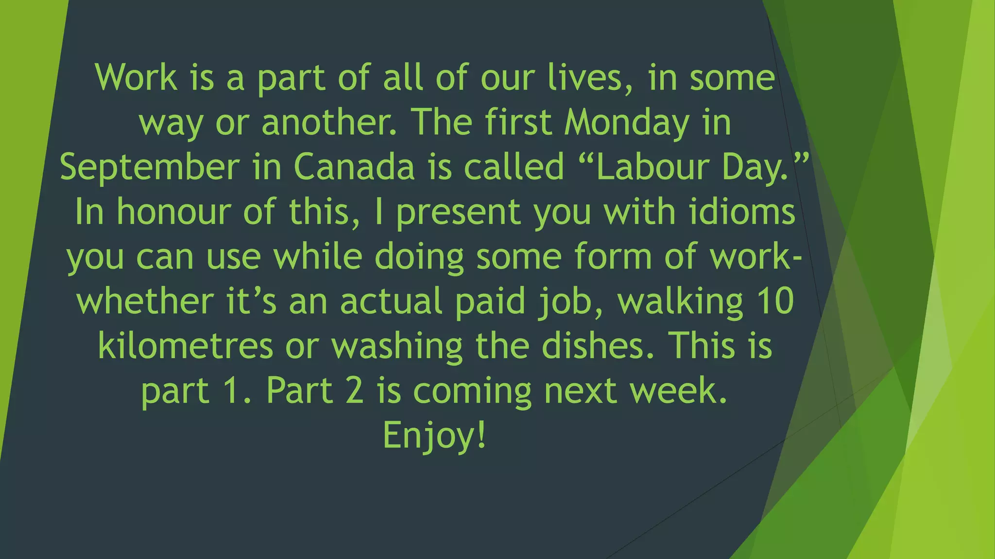 Work idioms 1 part 1 | PPT