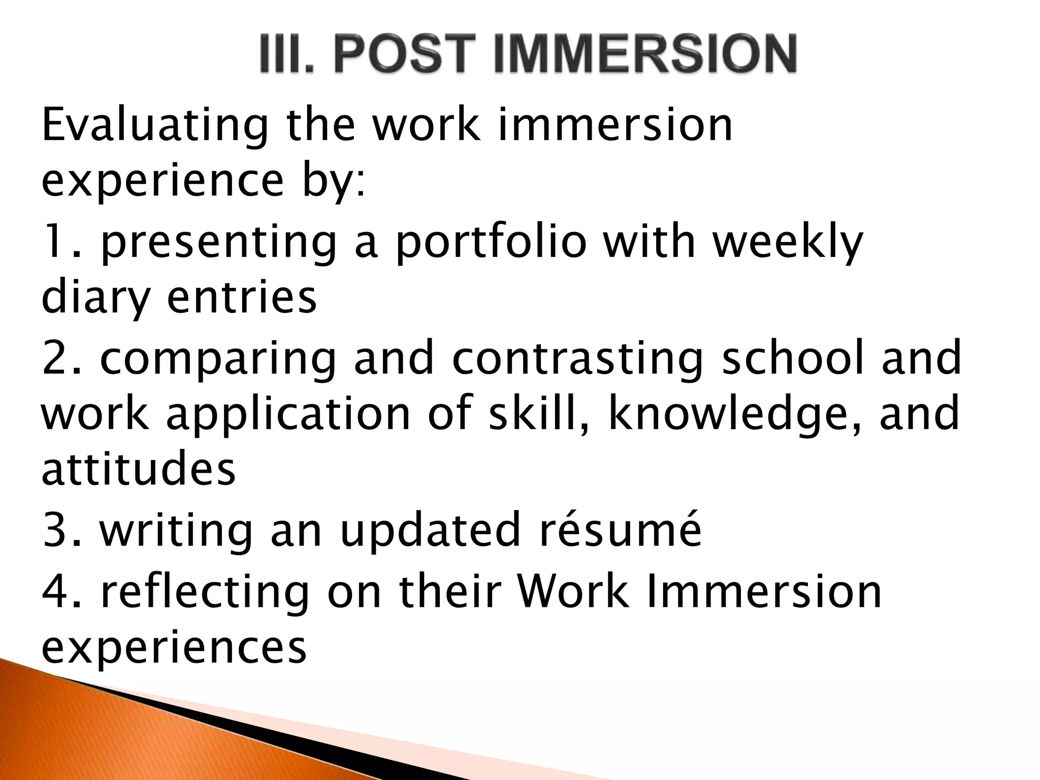SHS- Work immersion | PPTX