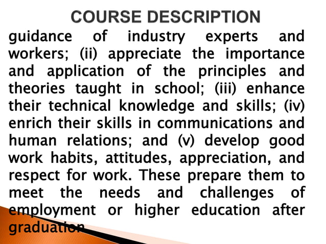 SHS- Work immersion | PPTX