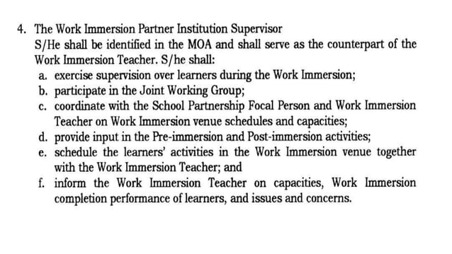 SENIOR HIGH SCHOOL WORK IMMERSION GUIDELINES.pptx | Professional School ...
