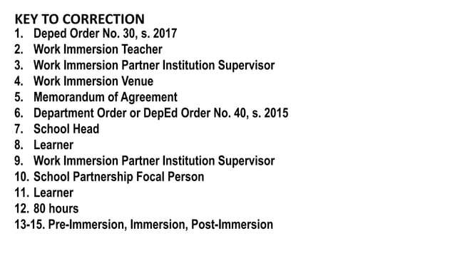 SENIOR HIGH SCHOOL WORK IMMERSION GUIDELINES.pptx | Professional School ...