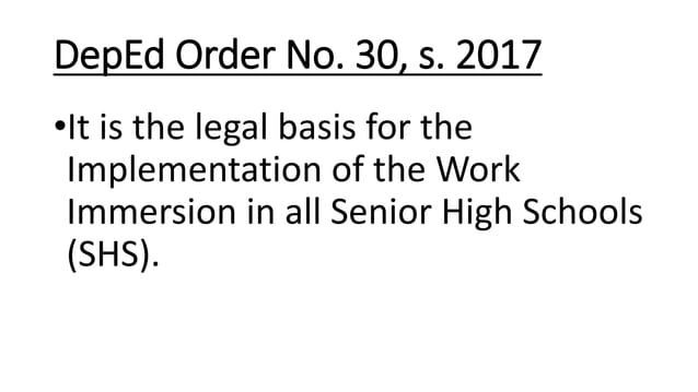 SENIOR HIGH SCHOOL WORK IMMERSION GUIDELINES.pptx | Professional School ...