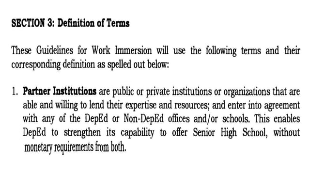 SENIOR HIGH SCHOOL WORK IMMERSION GUIDELINES.pptx | Professional School ...