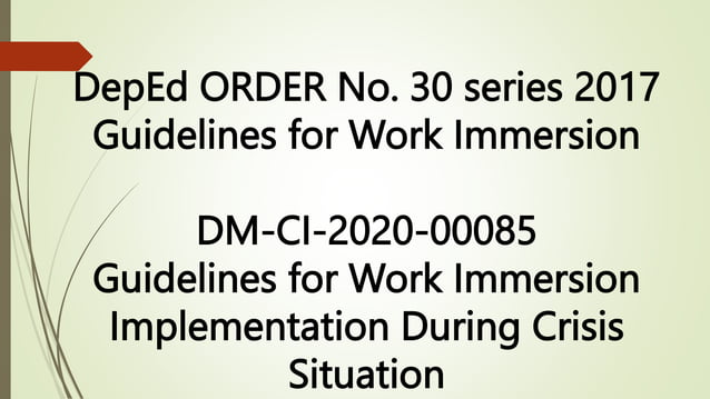 Work Immersion Orientation Pptx